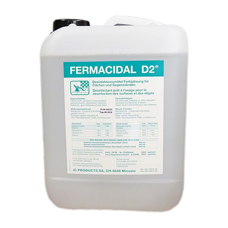 Désinfection des surfaces Fermacidal D2, bidon, 5 l