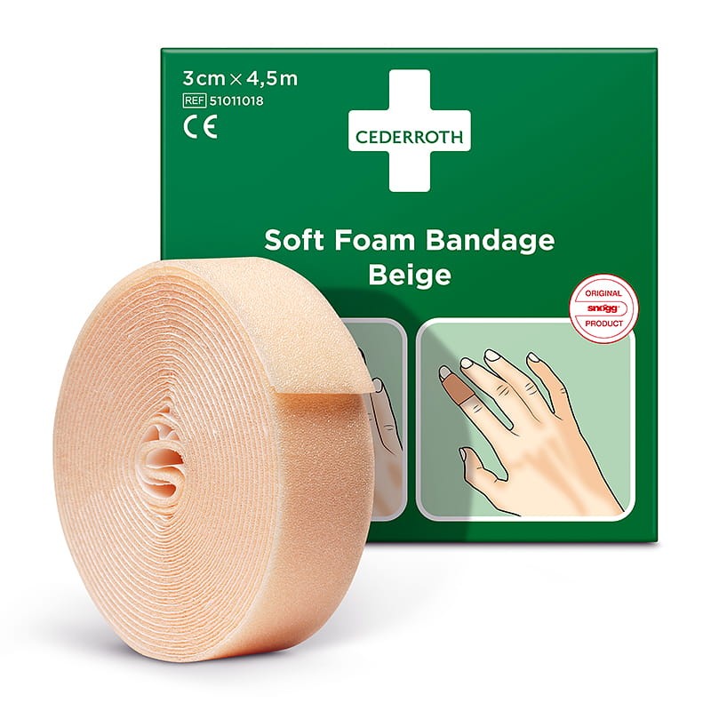 Medicazione senza adesivo Cederroth, 4.5 m x 3 cm, beige