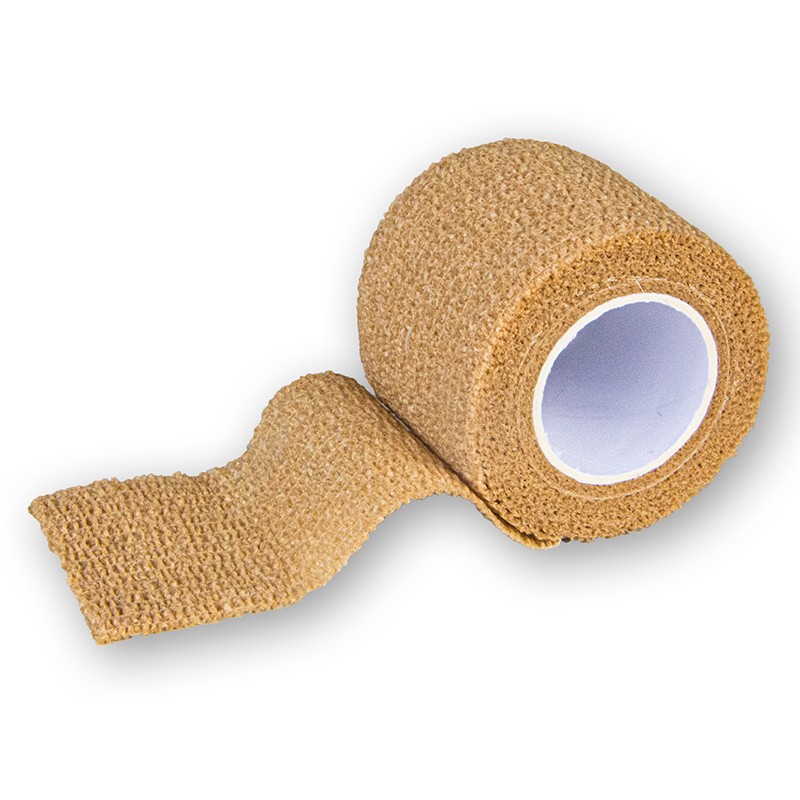 Kohäsive Fixierbinde, selbst haftend, beige 4 cm x 2 m