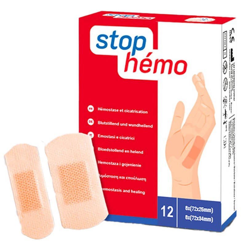 Stop Hémo® blutstillendes Pflaster, steril, 12 Stk.